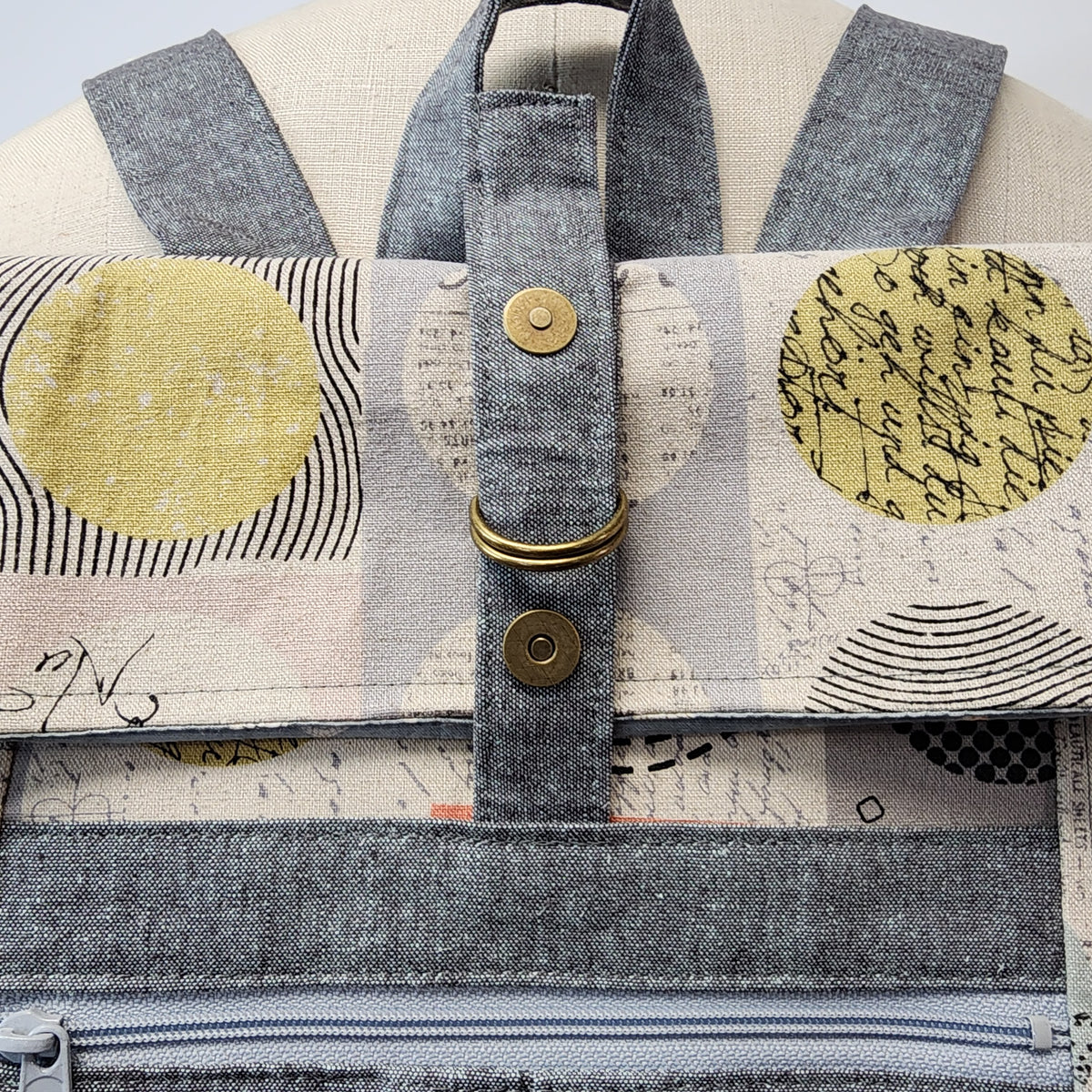 Backpack Bag in Celestial Collage – Red Clothespin